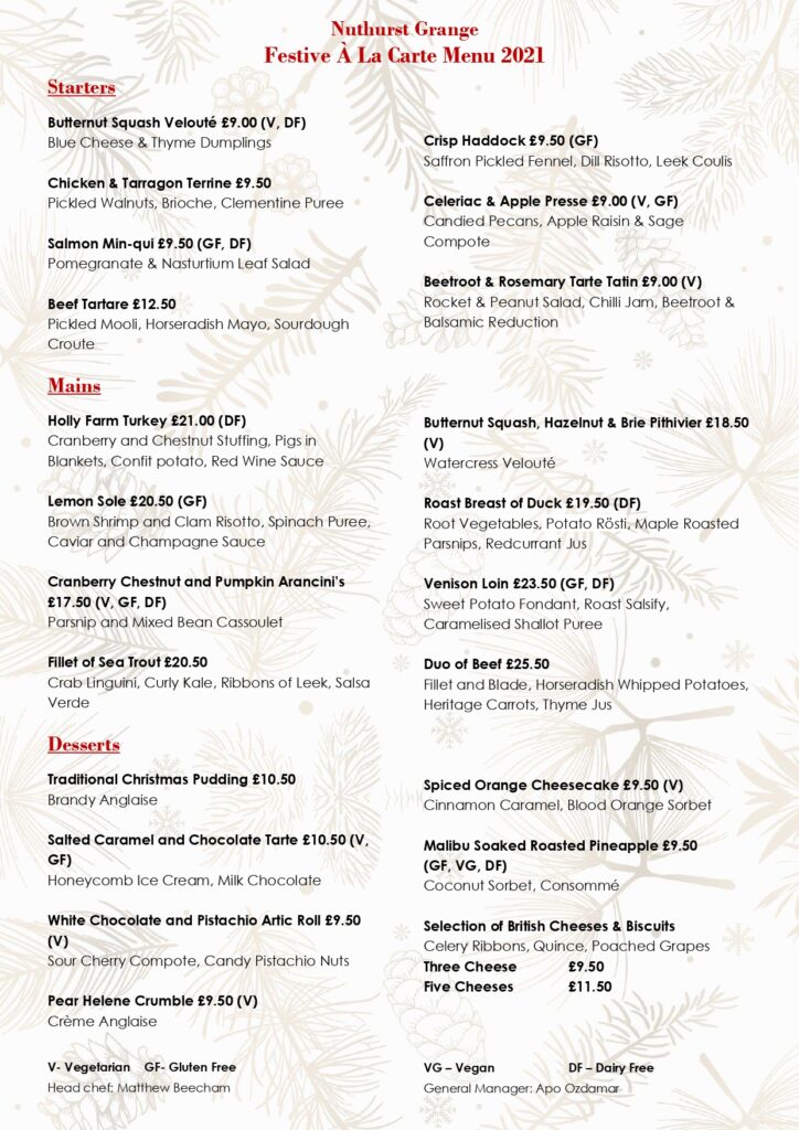 Restaurant - Nuthurst Grange Country House Hotel & Restaurant